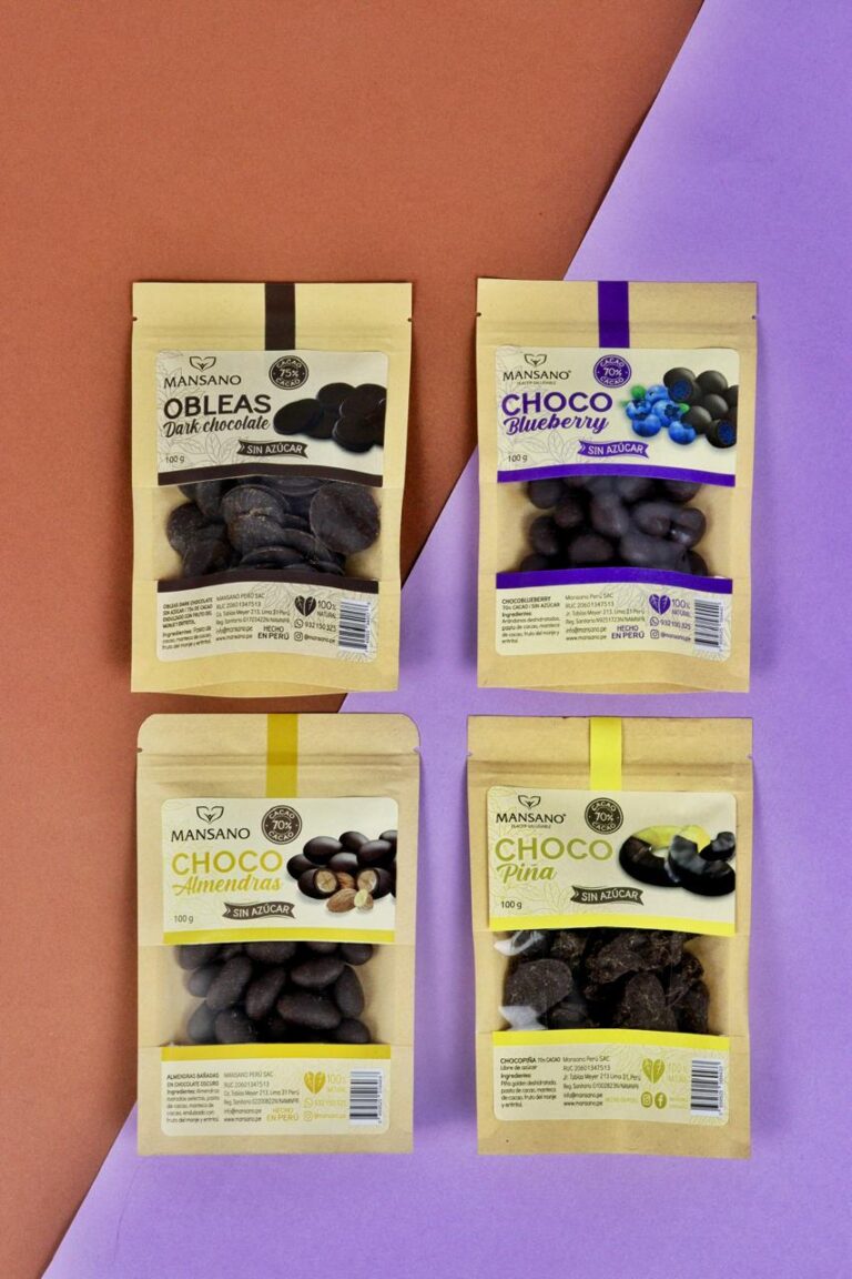 Pack Surtido x4 (SIN AZÚCAR) 1 Choco Piña 100g + 1 Choco almendras 100g ...
